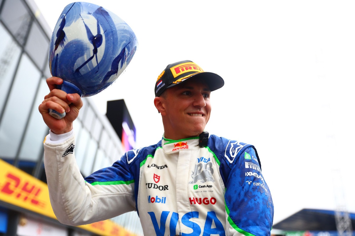 Isack Hadjar breaks handmade Dutch GP trophy minutes after first F1 podium