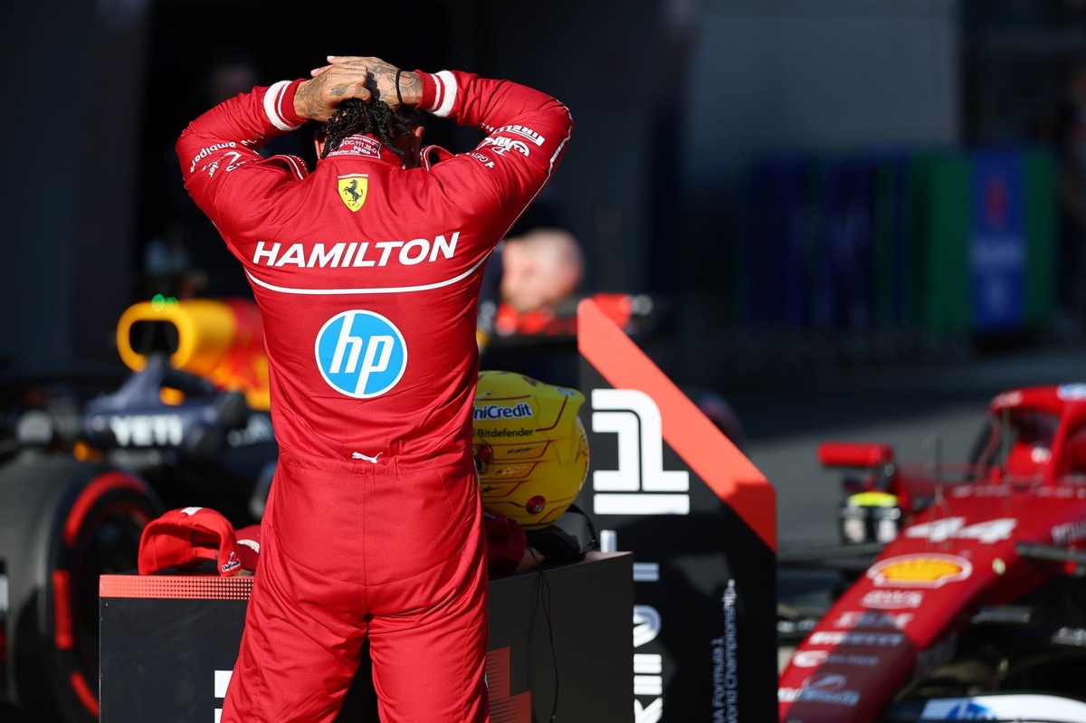 Hamilton "gobsmacked" as he gets first Ferrari sprint pole