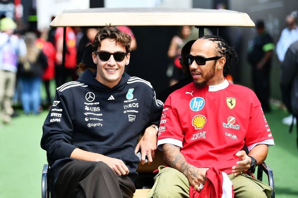 George Russell reveals the Lewis Hamilton prank that “wallpapered” the ...