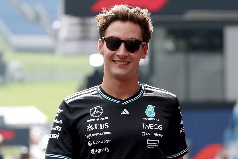 George Russell turns heads in £2.5 million Mercedes AMG ONE ahead of ...