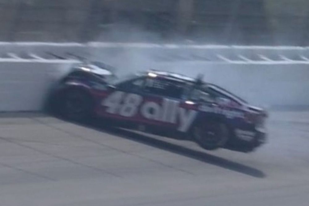 Alex Bowman unhurt after massive hit that red flags Michigan Cup race