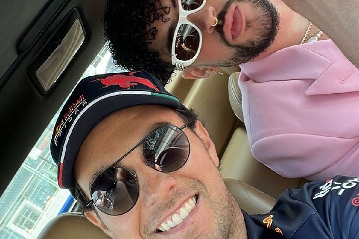 Bad Bunny llega al GP de Miami de F1 para apoyar a Checo Pérez