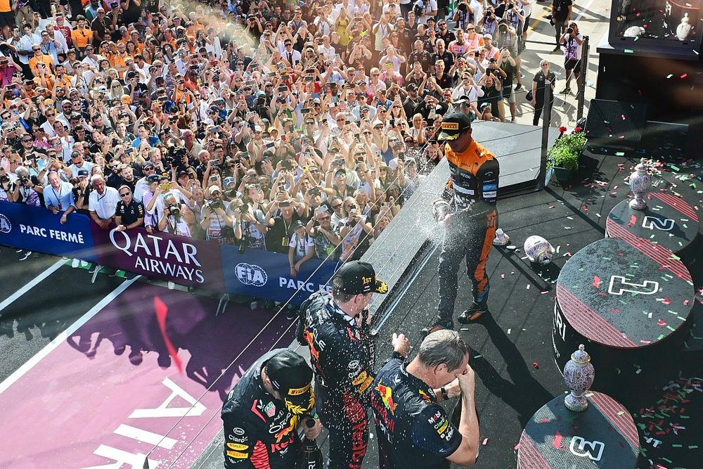 F1 | Norris si scusa con Max e gli ungheresi per il trofeo rotto