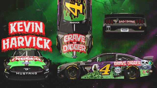 Kevin Harvick runs 'Grave Digger' livery for Nashville - NASCAR O ...