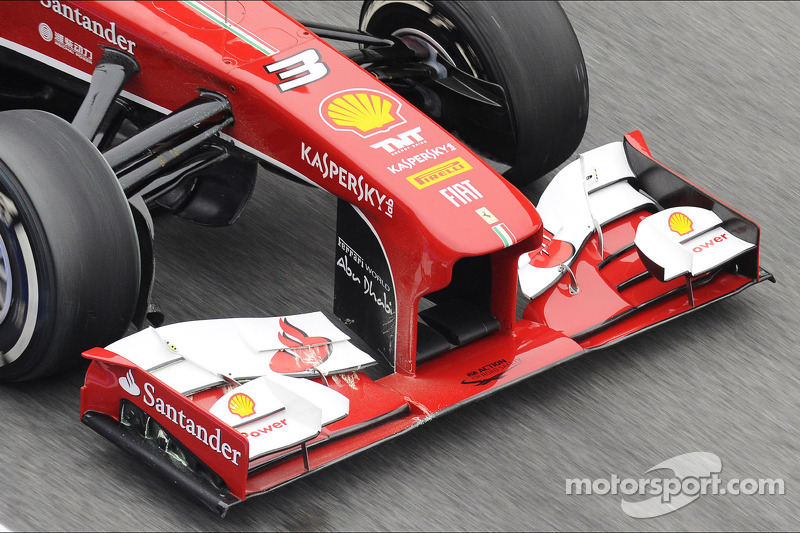 Ferrari F138 front wing at February Barcelona testing