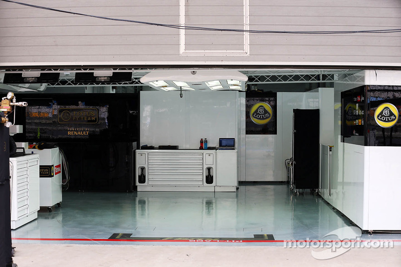 Lotus F1 Team pit garage at Korean GP