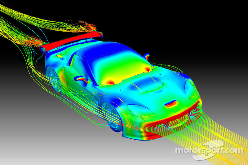 This CFD graphic shows areas of high and low pressure on the GT2 ...